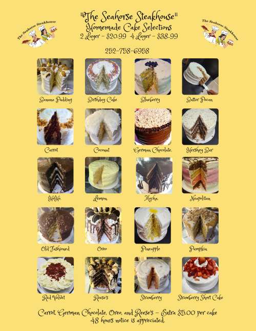 The Seahorse Restaurant menu in Greenville, North Carolina, USA