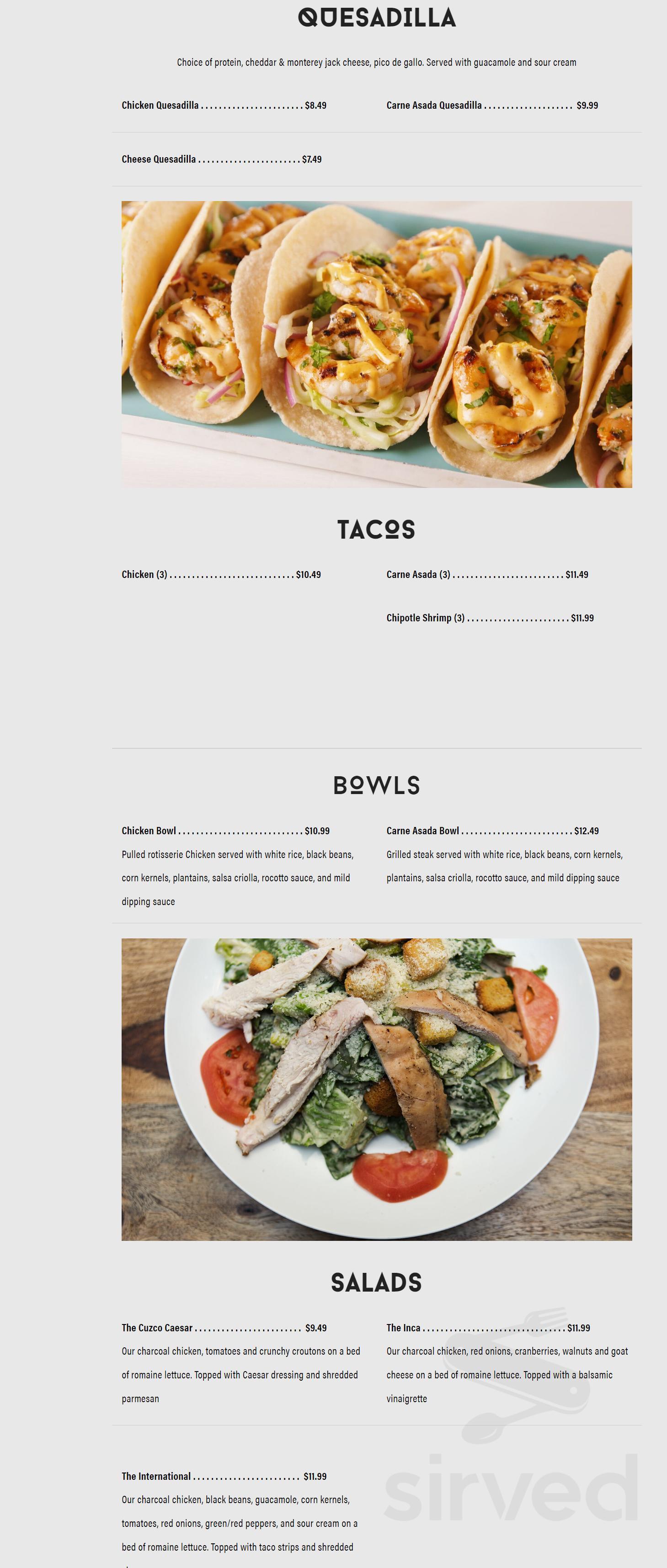 Super Chicken menu in Reston, Virginia, USA