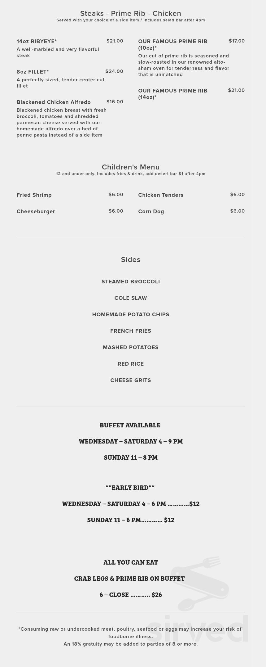 Bubba's Love Shak menus in Murrells Inlet, South Carolina, United States