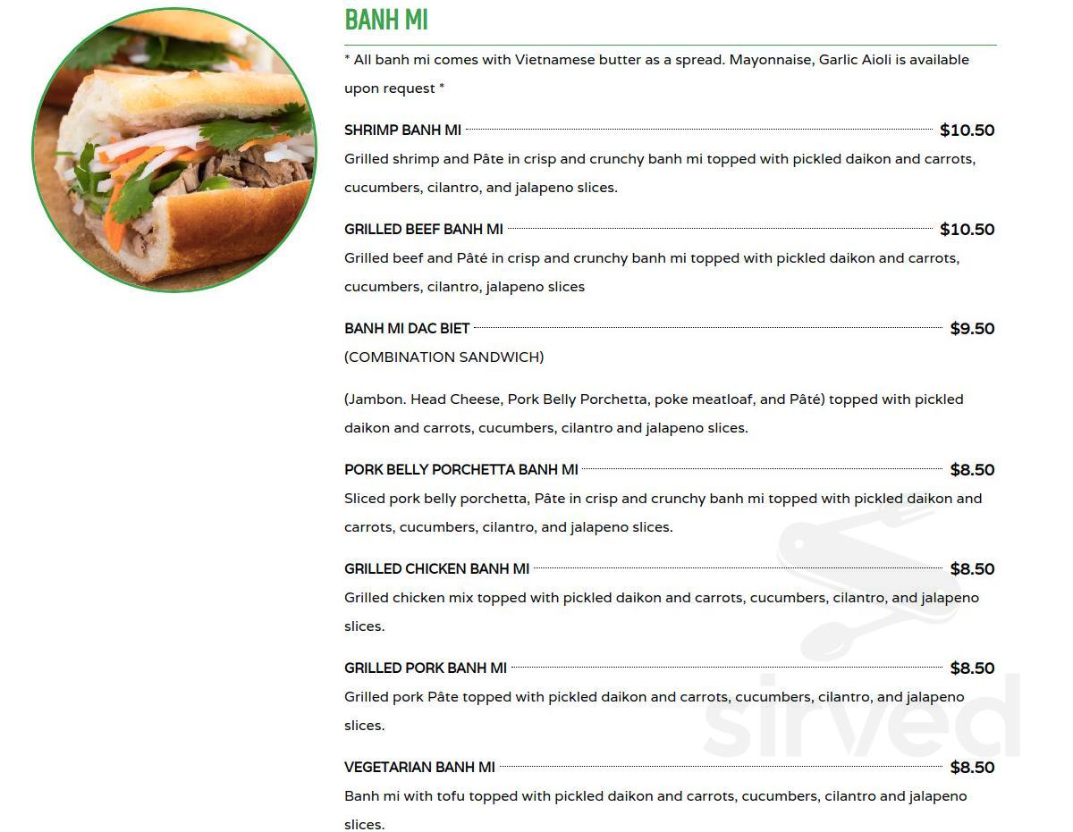 Cilantro Noodle menu in Charlotte, North Carolina, USA