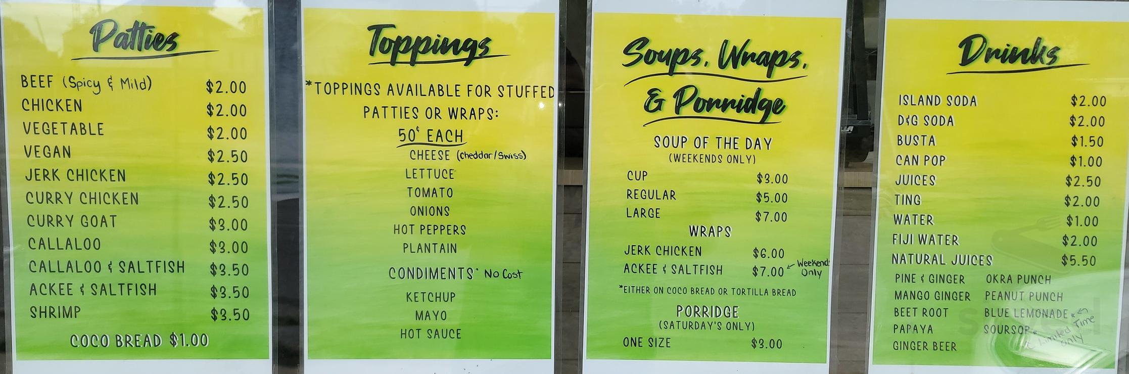 Menu for Patty Gyal in Ajax, ON | Sirved
