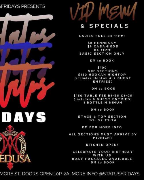 Medusa Restaurant & Lounge menu in Baltimore, Maryland, USA