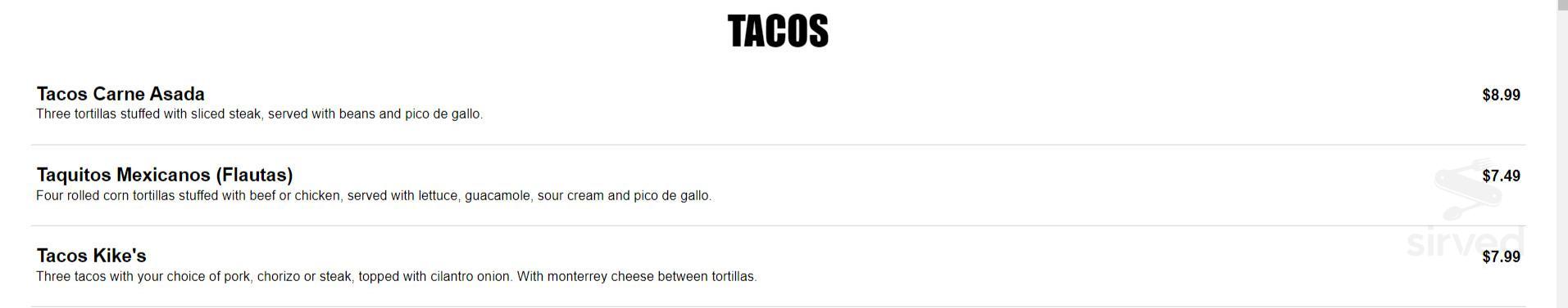 Los Patios menus in Mooresville, Indiana, United States