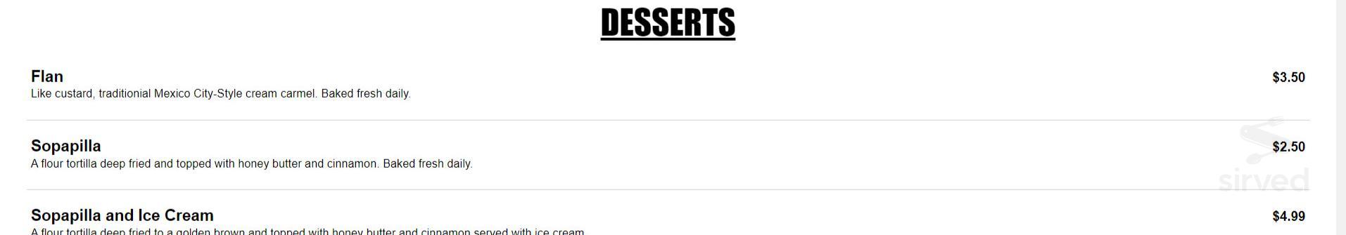 Los Patios Mexican Restaurant menu in Danville, Indiana, USA