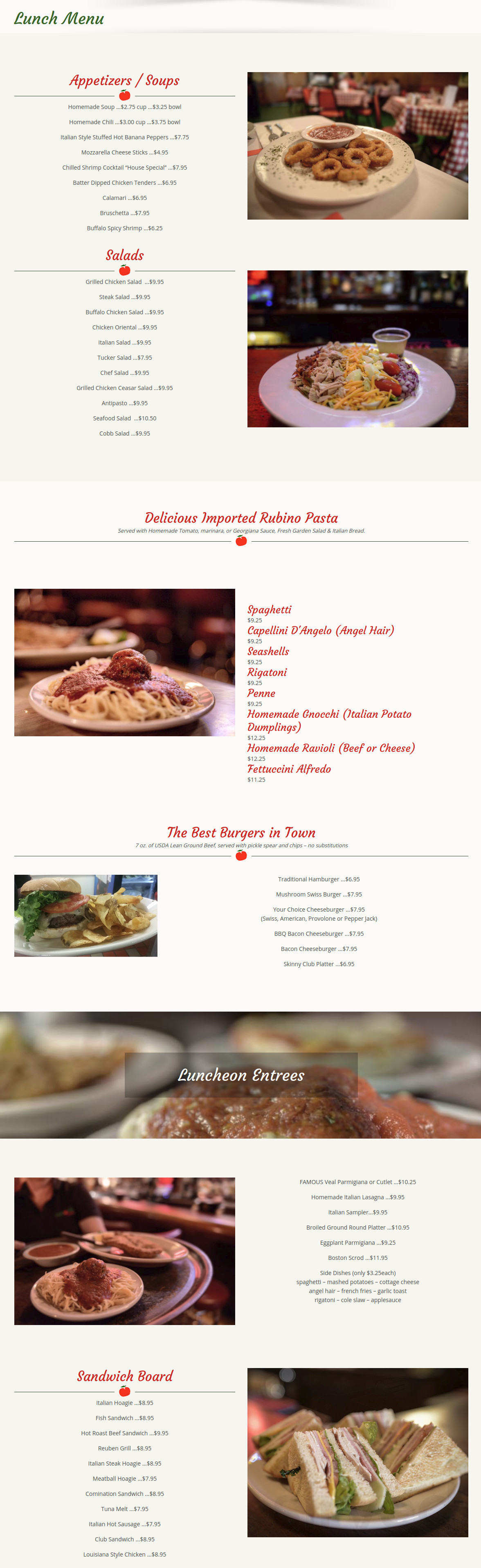 Menu - Uniontown PA's Meloni's Restaurant | Sirved