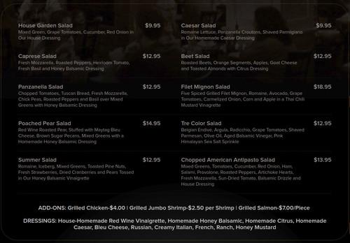 Cosimo's Italian Restaurant menu in Westfield, New Jersey, USA