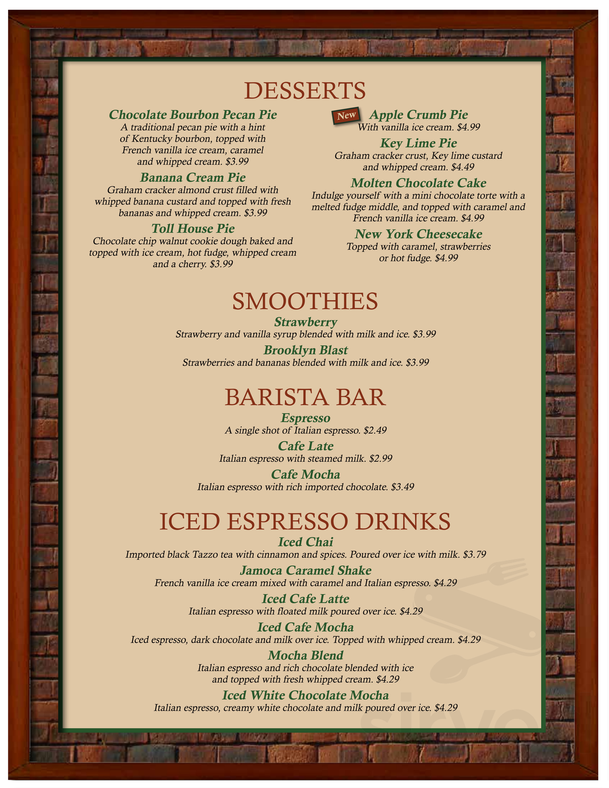 Colby's Fine Food & Spirits menus in Owensboro, Kentucky, United States