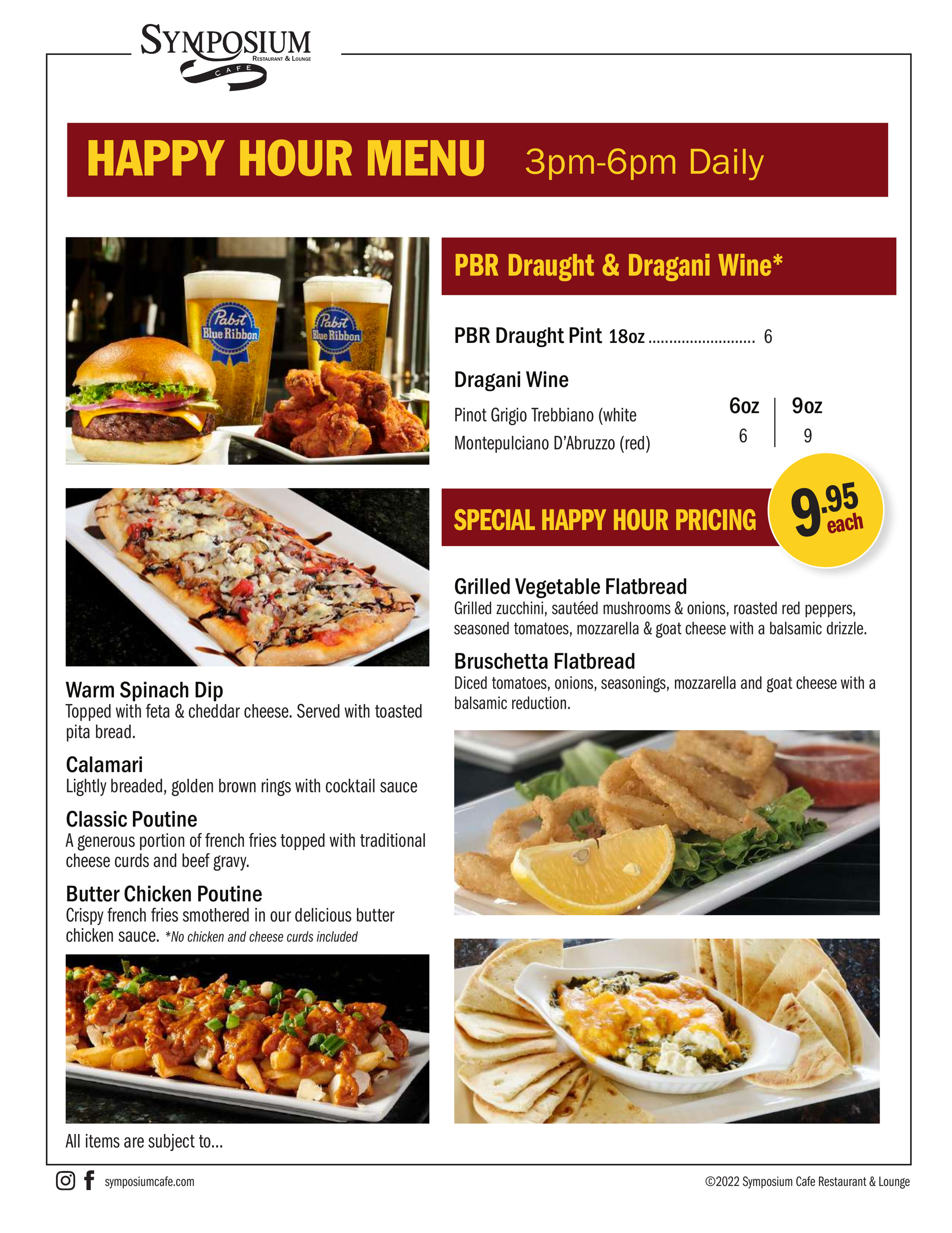 Symposium Cafe Restaurant Mississauga menus in Mississauga, Ontario, Canada