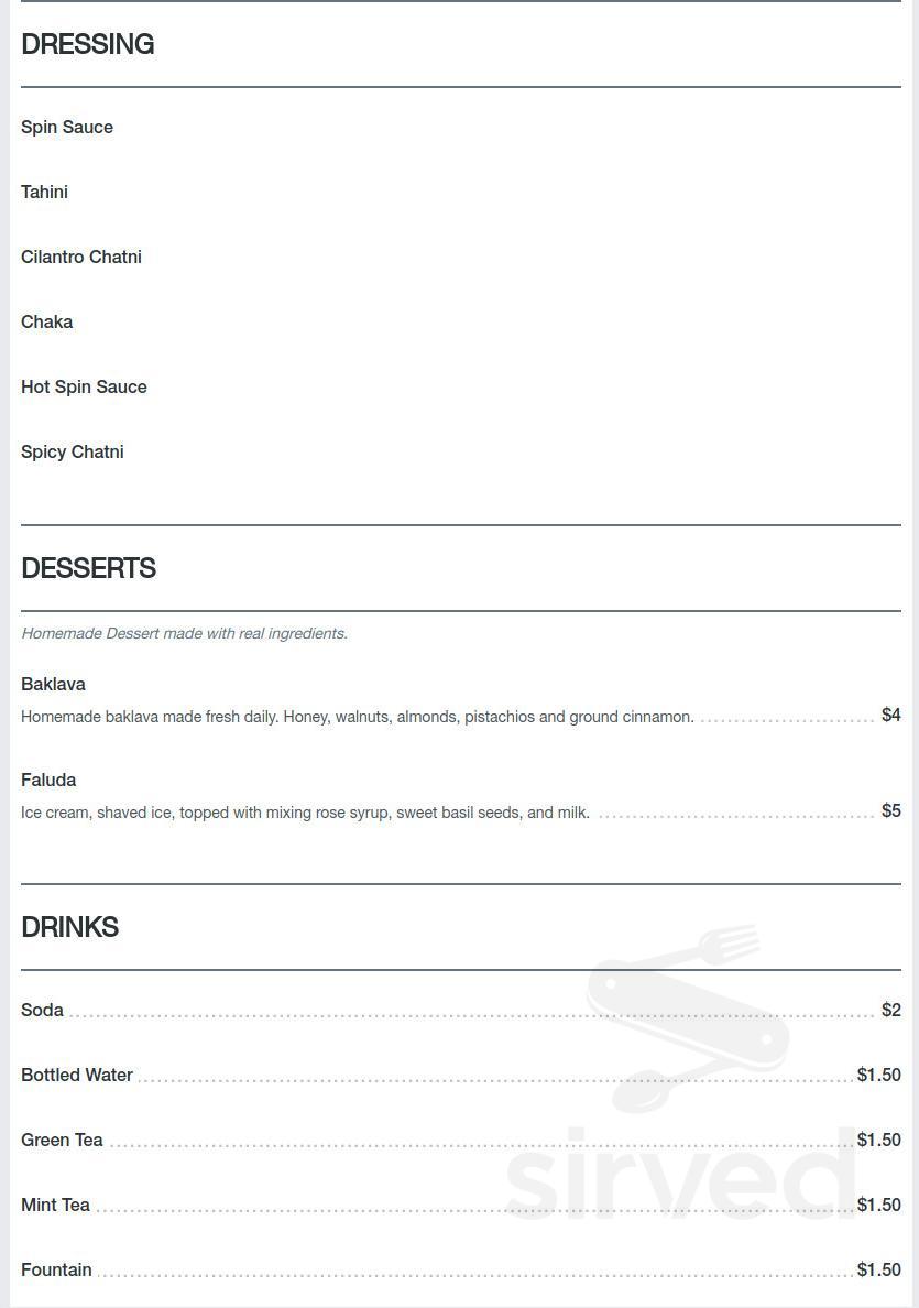 Zaitoon Kitchen menu in Latham, New York, USA