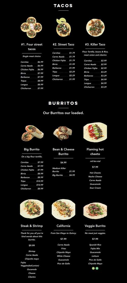 Central Market menu in Quincy, Washington, USA