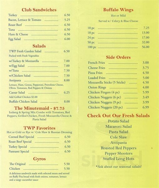 Township Deli menus in Turnersville, New Jersey, United States