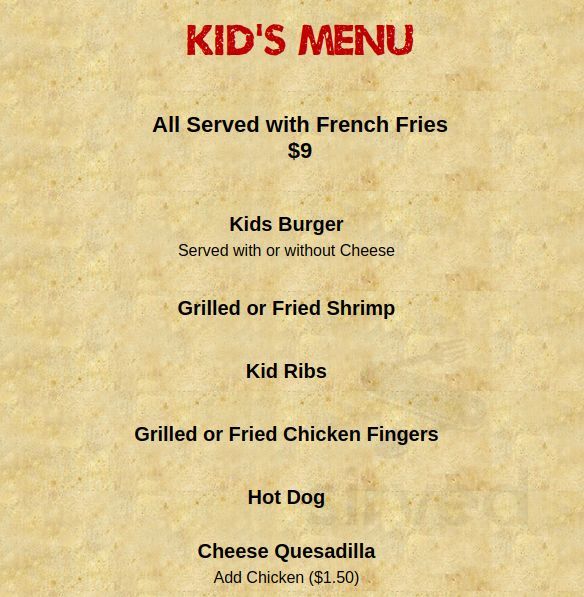 Smokin' Wolf BBQ & More menu in East Hampton, New York, USA