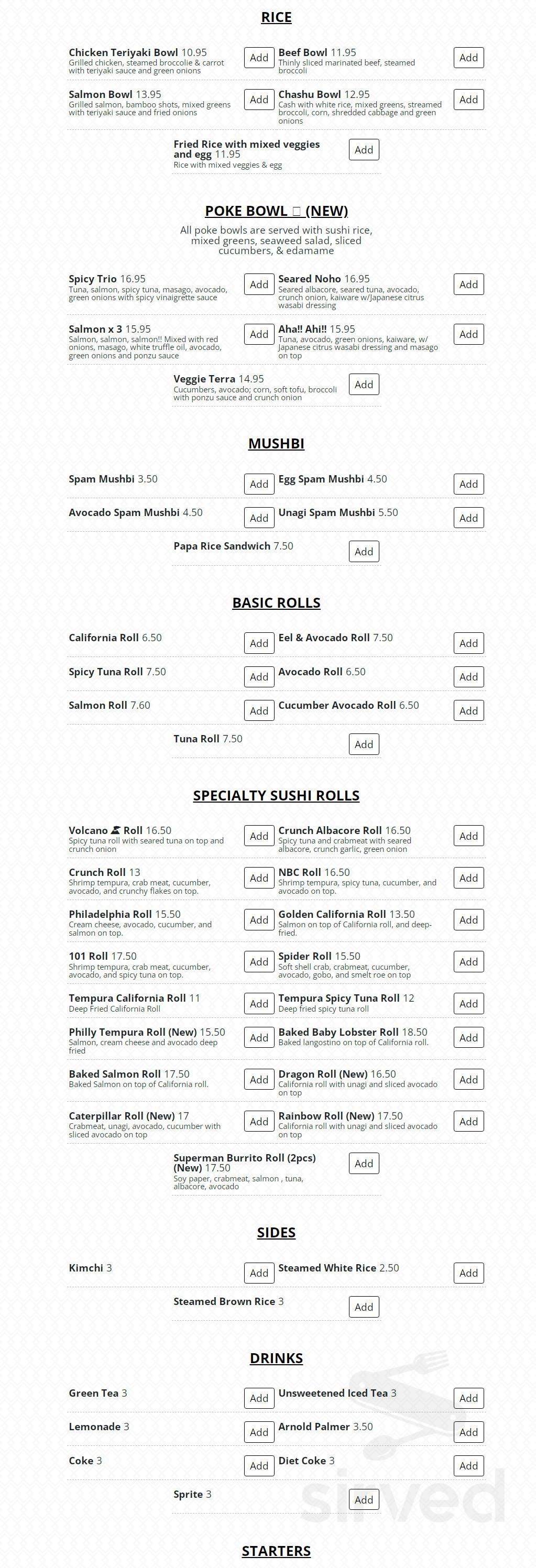 Noho Ramen menu in North Hollywood, California, USA