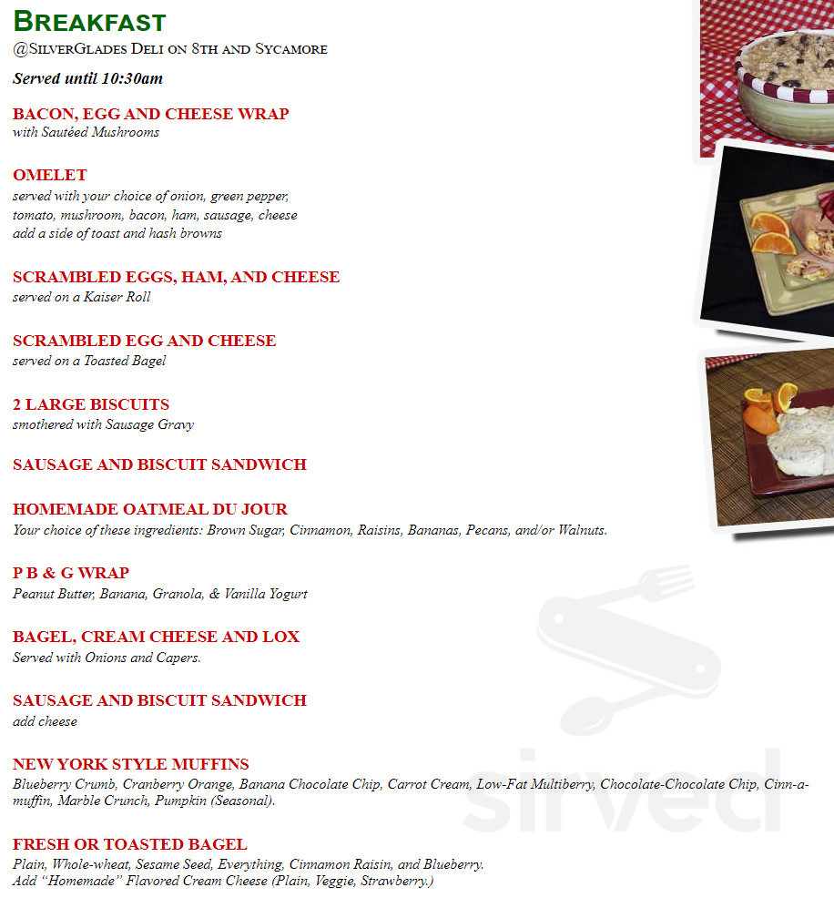 Menu for Silverglades on 8th in Cincinnati, OH | Sirved