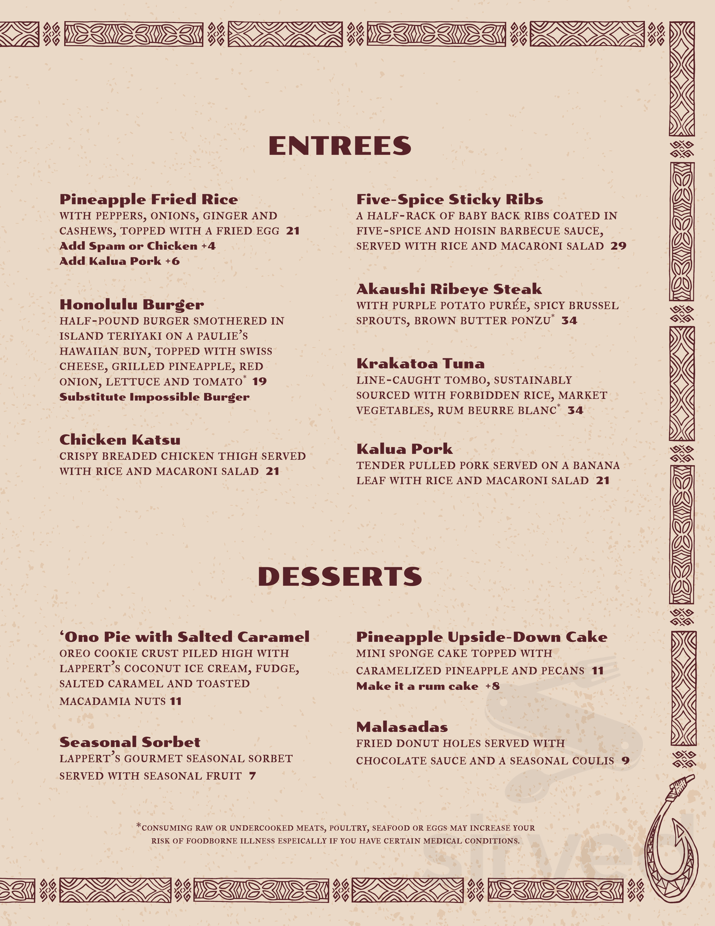 Menu - Napa CA's Wilfred's Lounge | Sirved