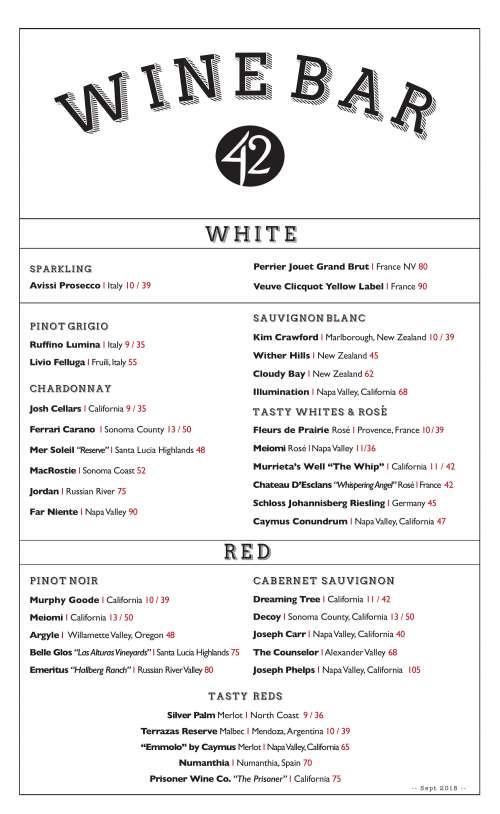 Tap 42 Craft Kitchen & Bar - Boca Raton menu in Boca Raton, Florida, USA