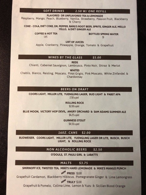 Douglassville Hotel Restaurant & Bar menu in Douglassville ...