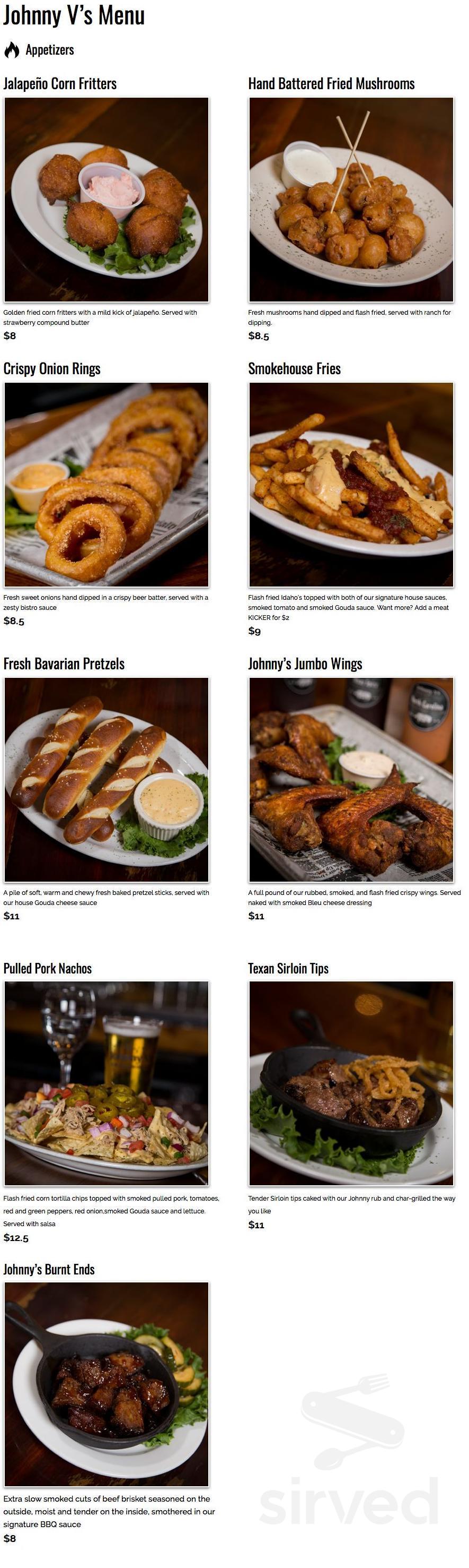 Menu for Johnny V's Smoke Shack in Perry, MI | Sirved