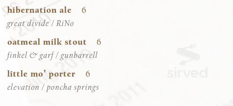 duo Restaurant menu in Denver, Colorado, USA