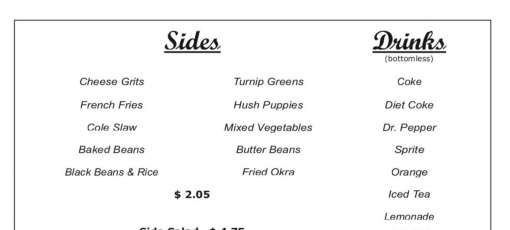 The Fishing Hole Pensacola Restaurant Menu - Pensacola, Florida | Sirved