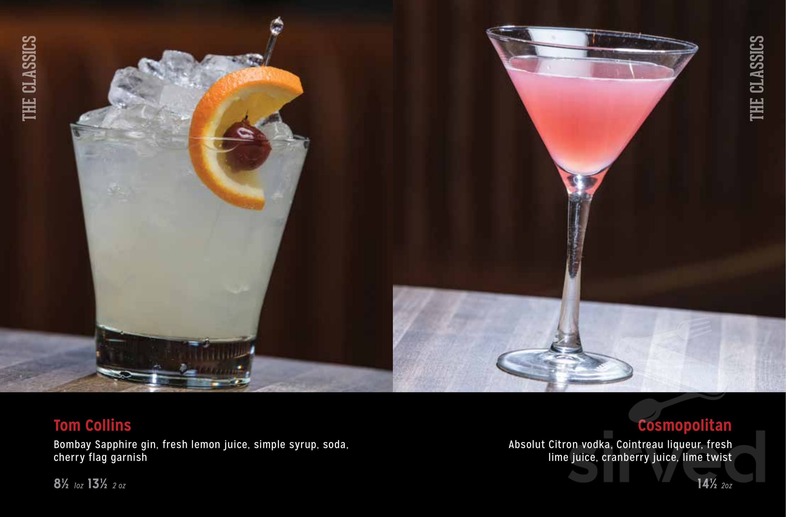 LUX Steakhouse & Bar 94 menu in Edmonton, Alberta, Canada