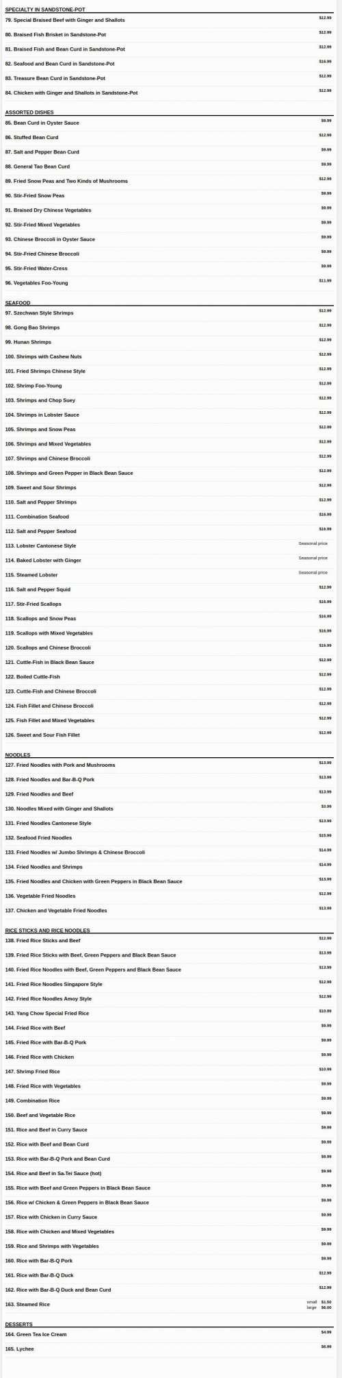 Restaurant Vieux Kam-Shing menu in Laval, Quebec, Canada