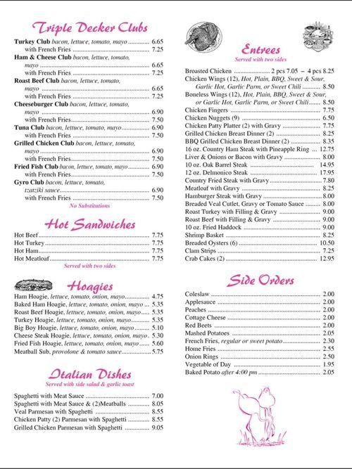 Flamingo Restaurant menu in Fayetteville, Pennsylvania, USA