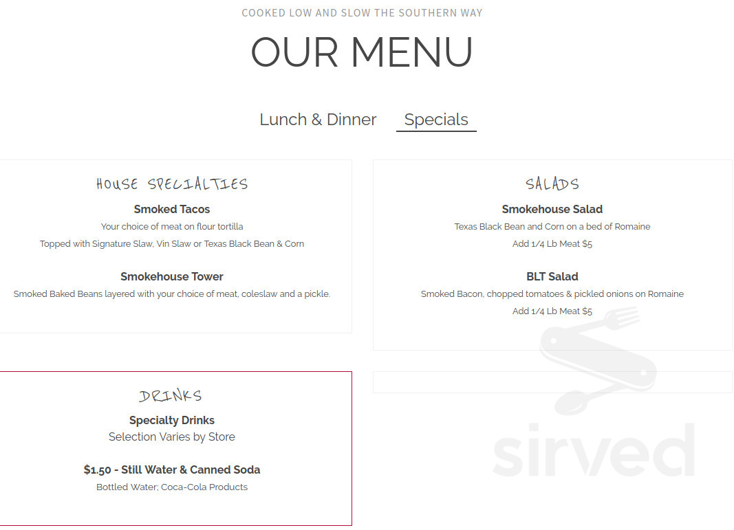 American Heroes Smokehouse menus in Brentwood, California, United States
