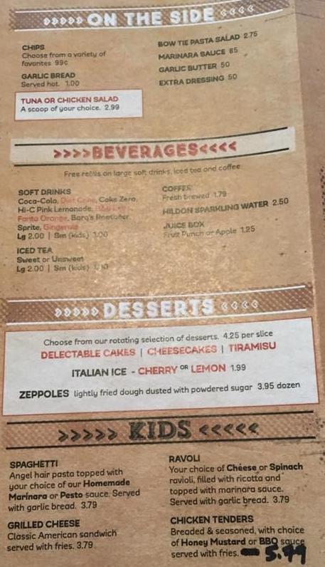Avondale Pizza Cafe menu in Decatur, Georgia, USA