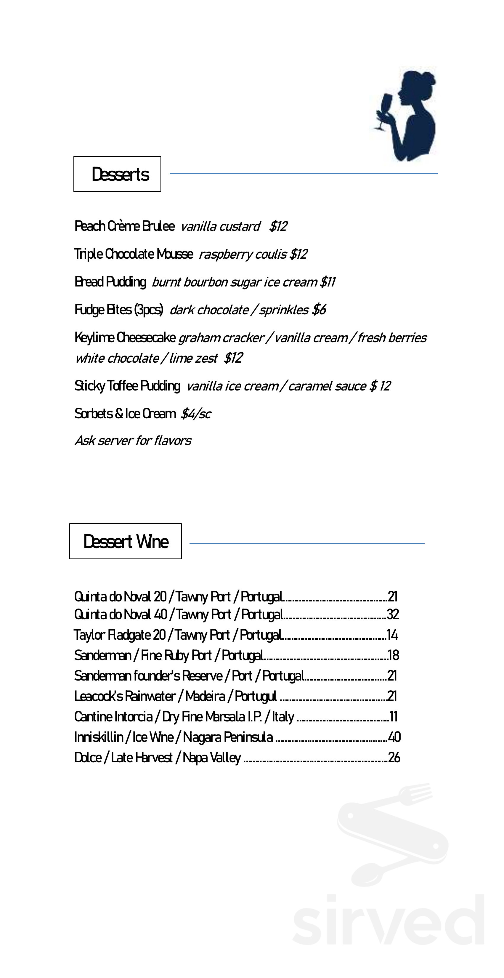 Bar Margot menu in Atlanta, Georgia, USA