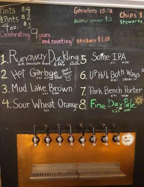Brickside Brewery menu in Copper Harbor, Michigan, USA