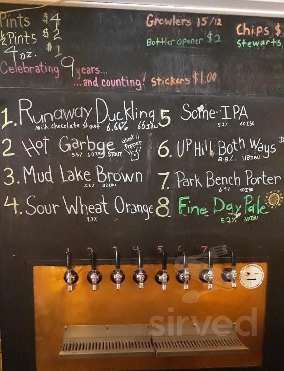Menu - Copper Harbor MI's Brickside Brewery | Sirved