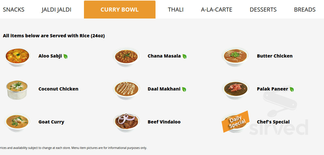 Hurry Curry - Tecumseh Mall menus in Windsor, Ontario, Canada