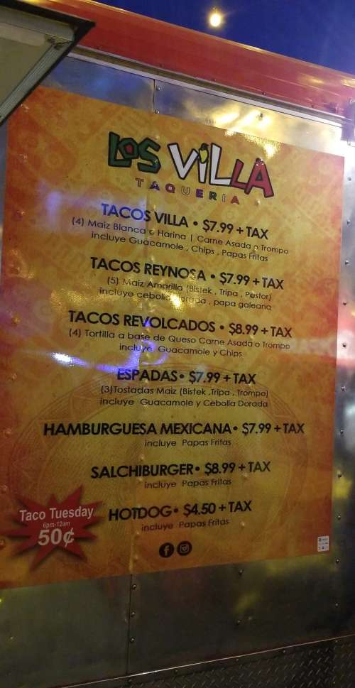 The Yard menu in McAllen, Texas, USA