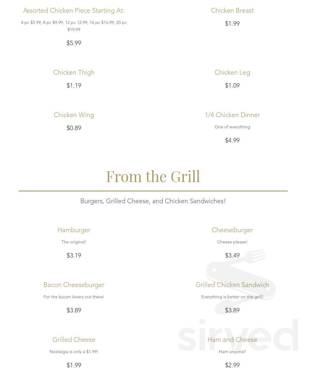 Chris' Food Center menu in Sandstone, Minnesota, USA