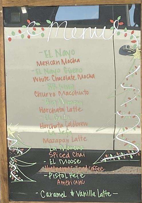 Native coffee menu in Tolleson, Arizona, USA