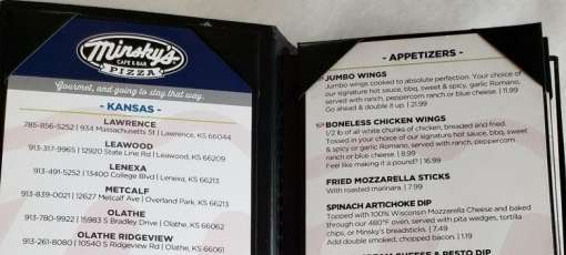 Menu for Minsky's Pizza - Kansas City, MO | Sirved