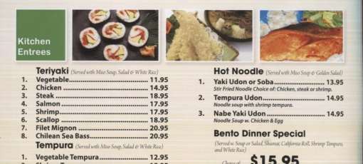Menu for Ninja Japanese Steakhouse in Cullman, AL | Sirved