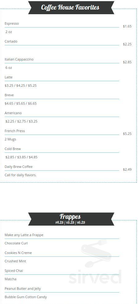 Menu for Sugar Leaf Bakery, Cafe & Espresso in Branson, MO | Sirved