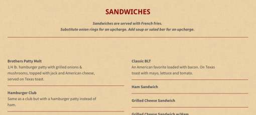 Menu for Beefmaster Steakhouse in Ballinger, TX | Sirved
