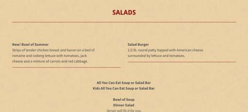 Menu for Beefmaster Steakhouse in Ballinger, TX | Sirved