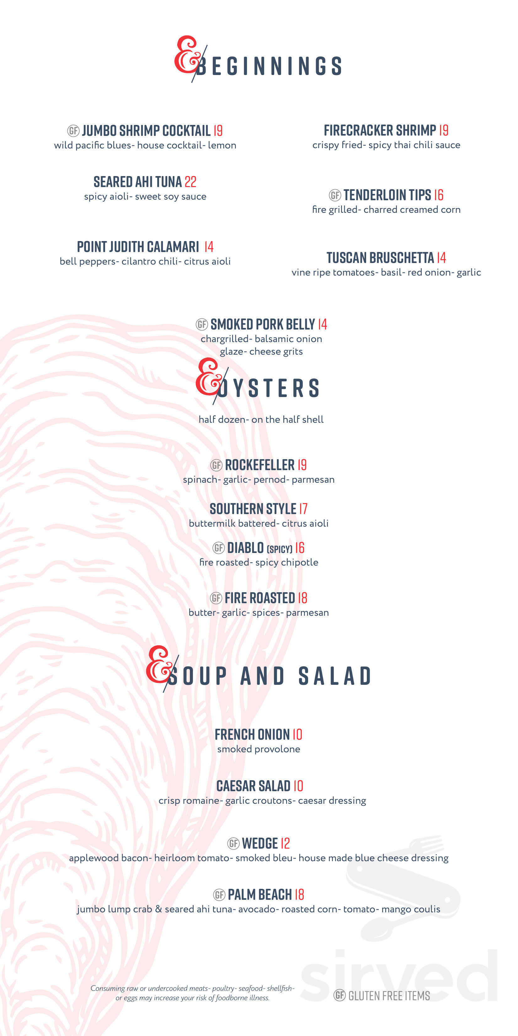 Prime & Pearl menu in Gainesville, Florida, USA