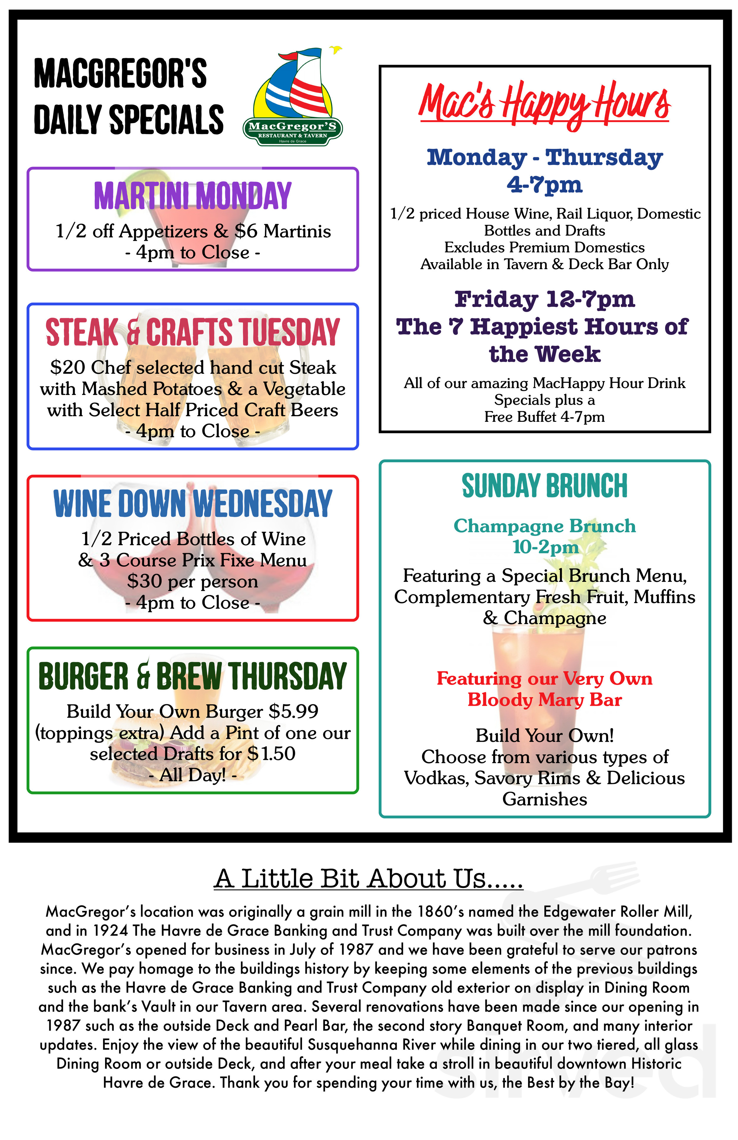 MacGregor's Restaurant menus in Havre De Grace, Maryland, United States
