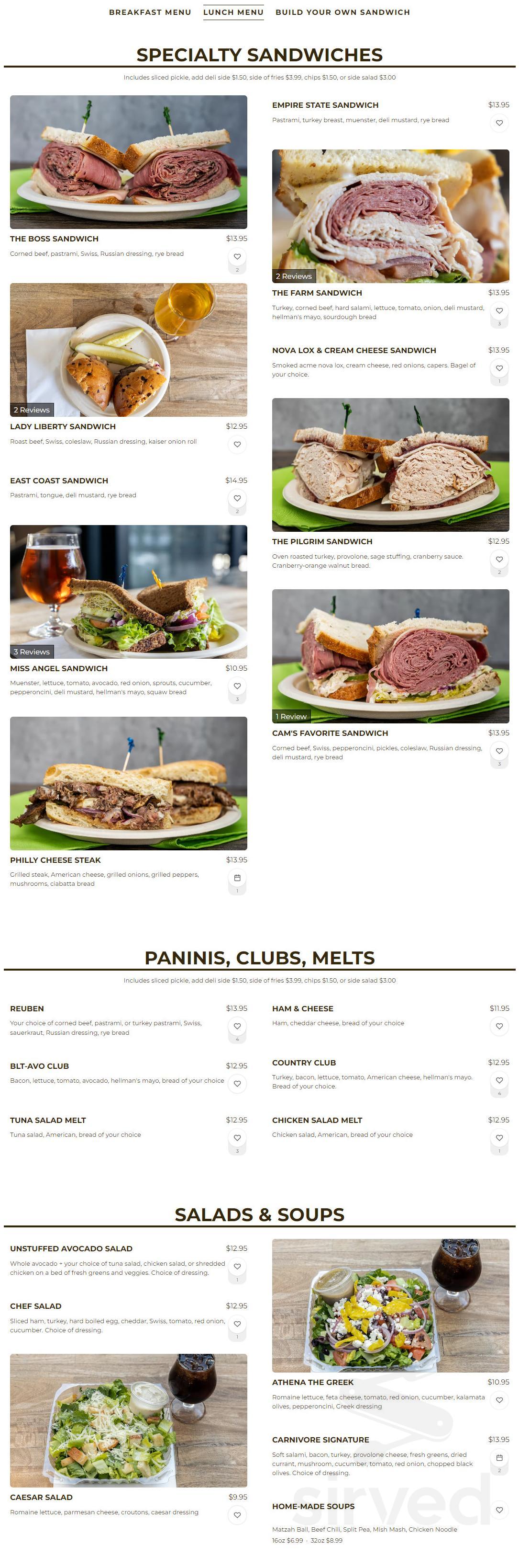 Carnivore Sandwich menu in San Diego, California, USA