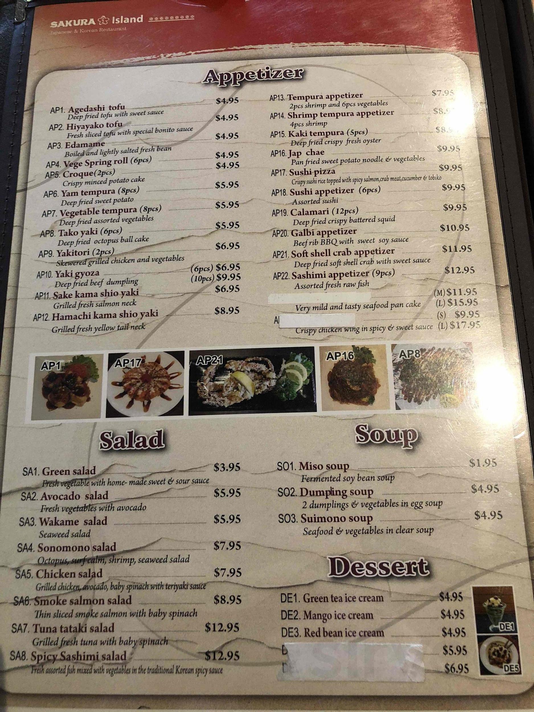Menu - Waterloo ON's Sakura Island Japanese | Sirved