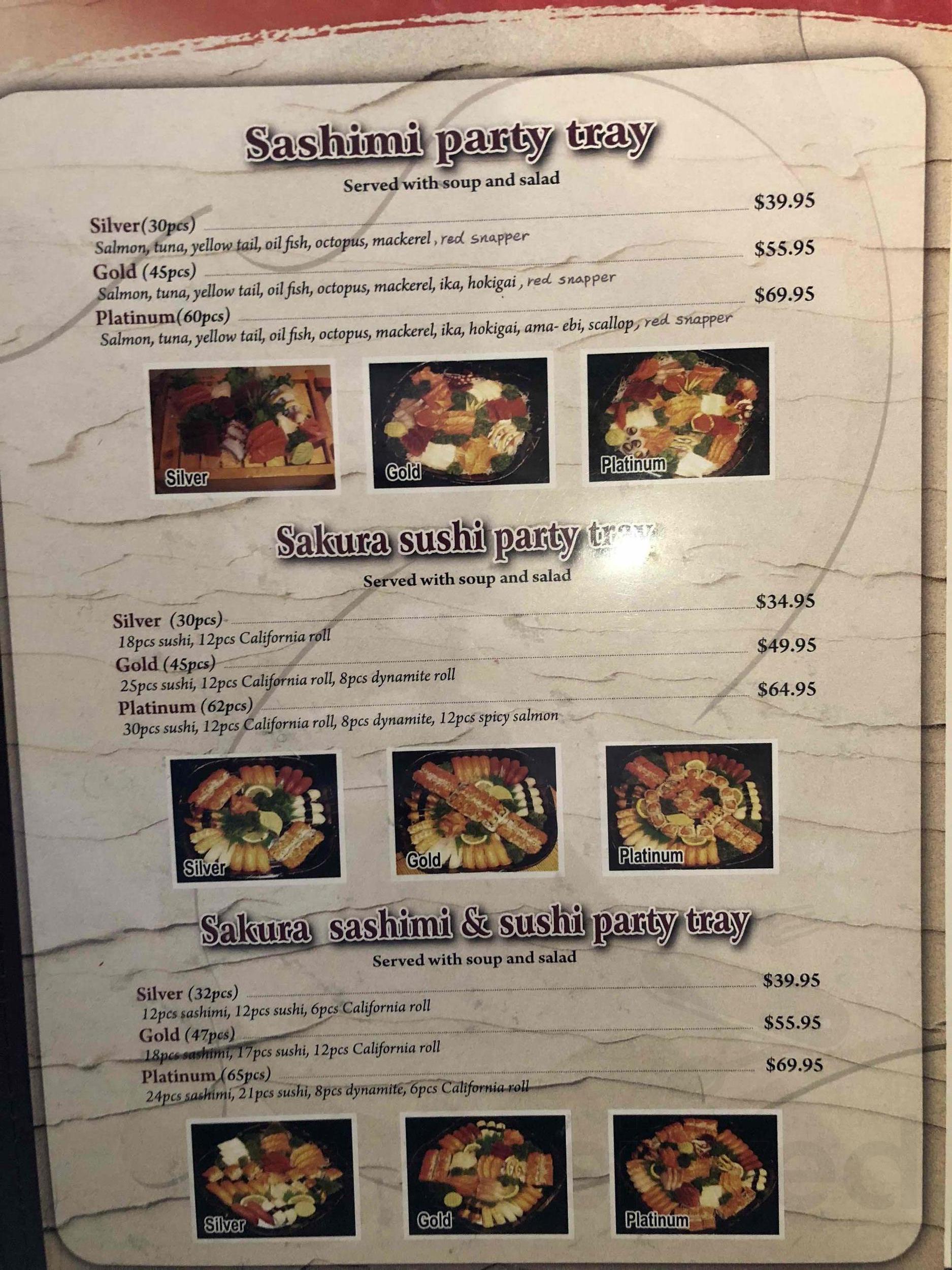 Menu - Waterloo ON's Sakura Island Japanese | Sirved