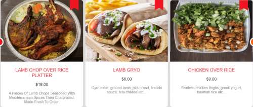 Gyro King menu in Houston, Texas, USA