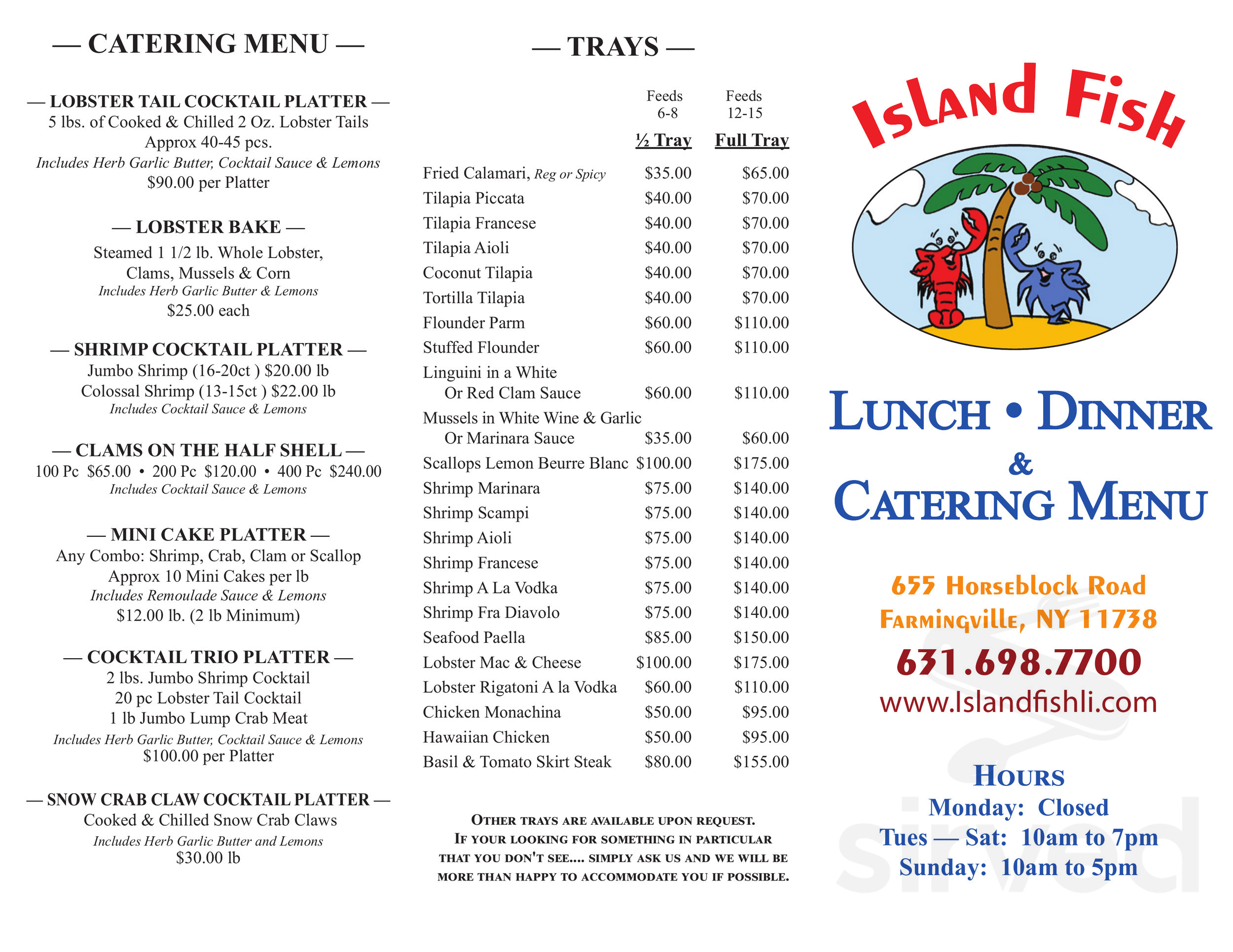 Island Fish Menu - Farmingville, New York | Sirved