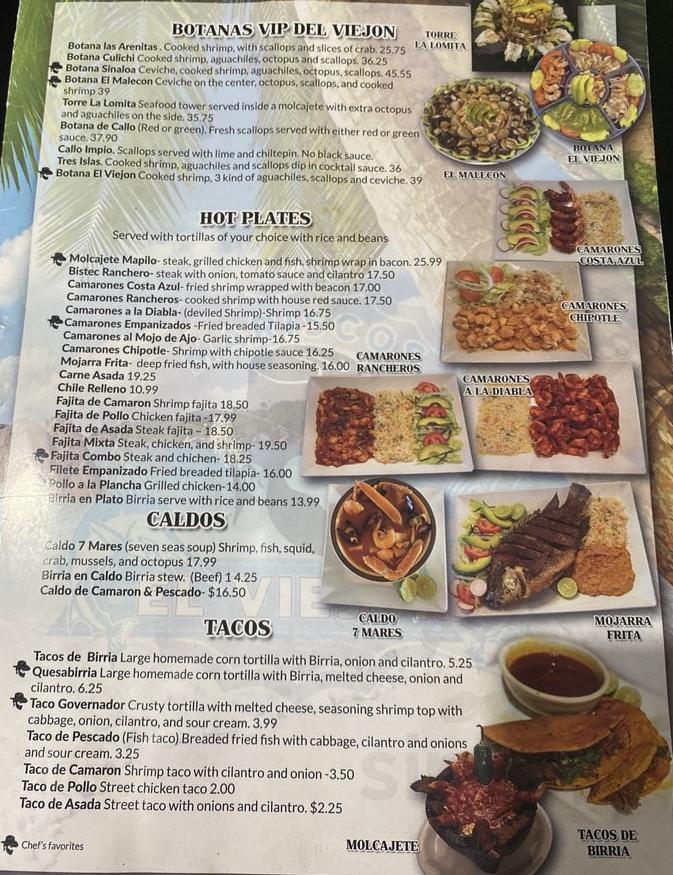 MARISCOS EL VIEJON menu in Nampa, Idaho, USA