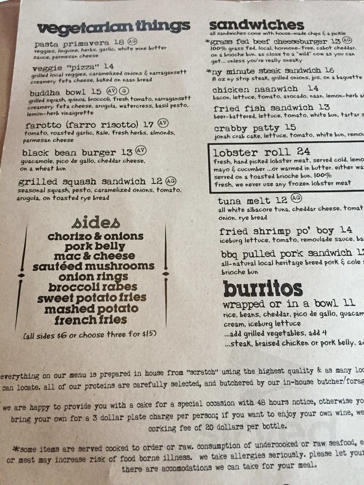 Menu - Westerly RI's Bridge Restaurant [Raw Bar] River Patio | Sirved